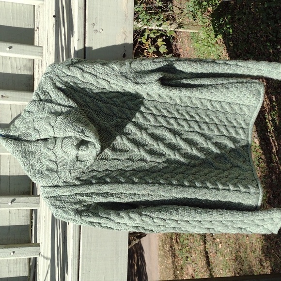 Inis Craft | Sweaters | Irish Merino Wool Sweater Green Cable Inis ...
